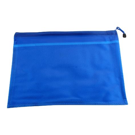 Simba Blue B4 Plastic Zipper Folder With Mesh Divider برناسوس للجملة والتوزيع