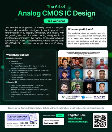 Analogcmos Icdesignworkshop Skillsurf Electronicsengineering