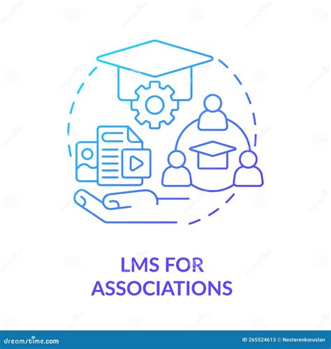 Learning Management System For Associations Blue Gradient Concept Icon