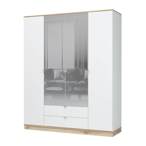 Юкки ШК 2Я 1800 Шкаф 4 х дверный с зеркалом купить в Новосибирске Финист мебель