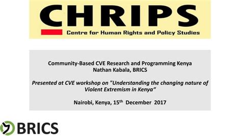 Community Based Cve Research And Programming In Kenya Pptx Politics