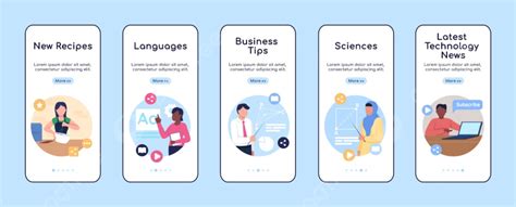 Online Tutorials Onboarding Mobile App Screen Flat Vector Template Banner Template Download On