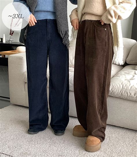 삐뽕언니 ~3xl빅사이즈 버치 코듀로이 팬츠2color 와이드팬츠 골덴바지 골덴팬츠 골덴긴바지 일자팬츠 스웨이드 힙한바지 체형커버 플러사이즈 캠퍼스룩 개강룩 출근룩
