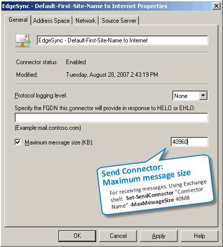 Exchangepedia Set Message Size Limits In Exchange 2010 2013 And Exchange 2007
