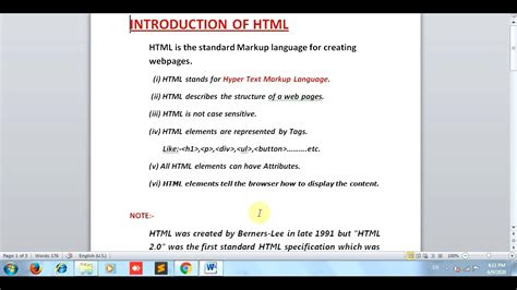 Introduction Of Html Basic Structure Of Html Html Attributes Youtube