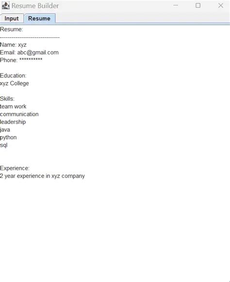 Resume Builder Application Using Java With Complete Source Code