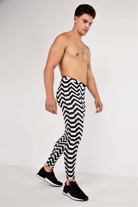Soundwave Mens Leggings Black And White Kapow Meggings