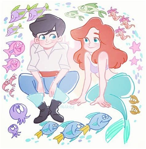 Drawings Of Ariel And Eric