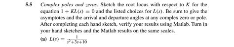 Solved 5 5 ﻿complex Poles And Zeros Sketch The Root Locus