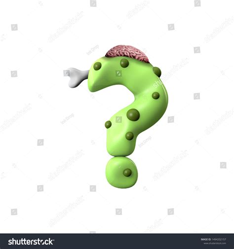 Zombie Alphabet Question Mark Halloween Font Stock Illustration