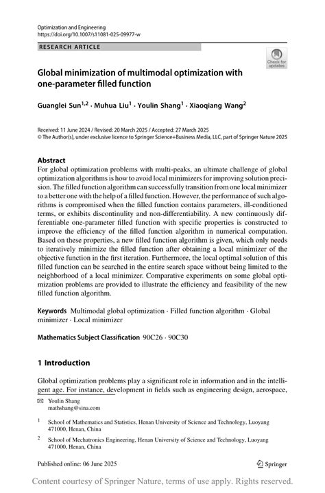 Global Minimization Of Multimodal Optimization With One Parameter Filled Function