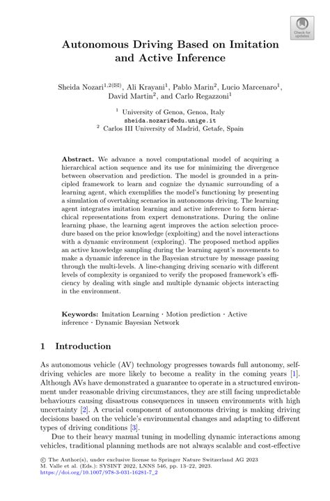 Pdf Autonomous Driving Based On Imitation And Active Inference