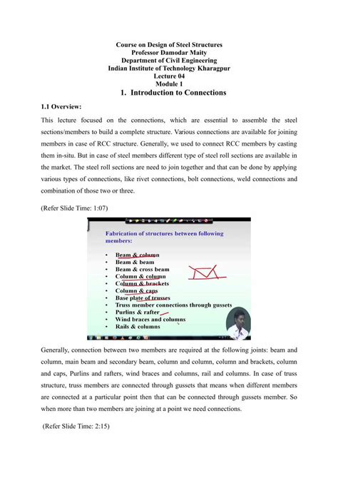 Pdf 1 Introduction To Connections Nptel · 1 Introduction To Connections 1 1 Overview This