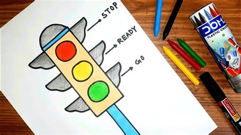 How To Draw A TRAFFIC LIGHT So Easy Way Step By Step TRAFFIC SIGNAL