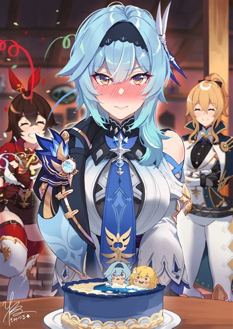 Lumine Eula Jean And Amber Genshin Impact Drawn By Kimi Tsuru Danbooru