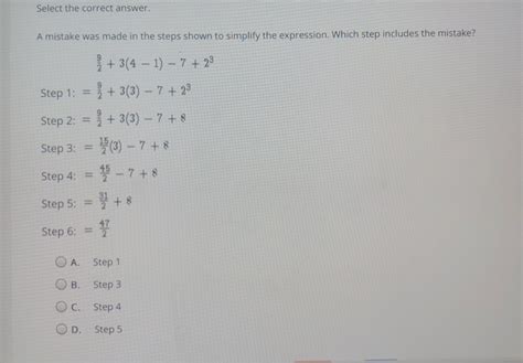 Solved Select The Correct Answer A Mistake Was Made In