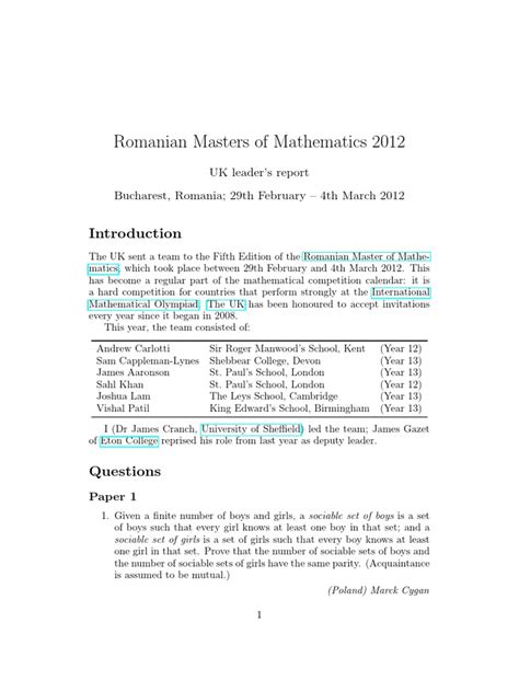 2012 Rmm Report Pdf Teaching Mathematics Science