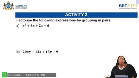 Mathematics Grade 9 Factorize Algebraic Expressions Youtube