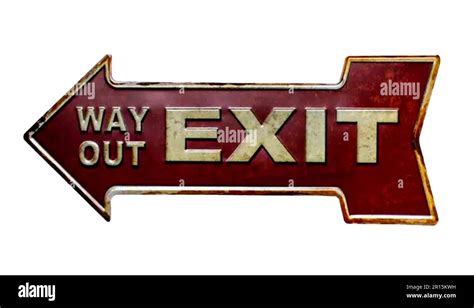 Vintage Exit Way Out Arrow Sign Stock Vector Image And Art Alamy
