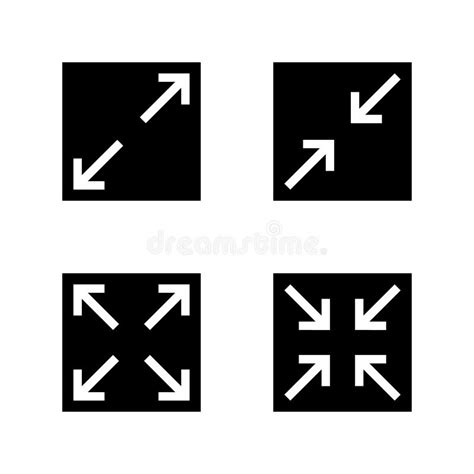 Expand And Collapse Arrow Icon In Black Square Maximize And Minimize