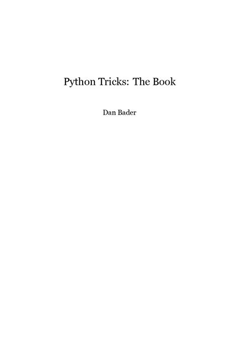 “python Tricks The Book Pdf Enhance Your Python Programming Skills