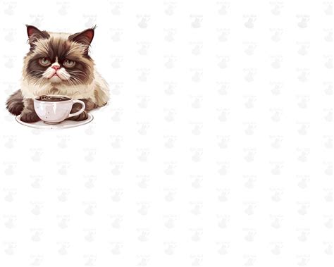Grumpy Cat Coffee Digital Printable Clipart Bundle In Png Format