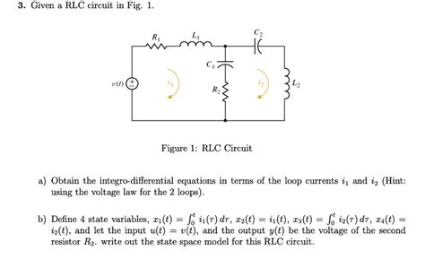 solved given rlc circuit in fig figure 1 rlc circuit obtain the