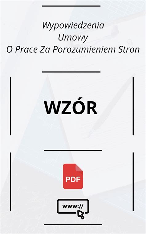 Wypowiedzenia Umowy O Pracę Za Porozumieniem Stron Wzór Pdf