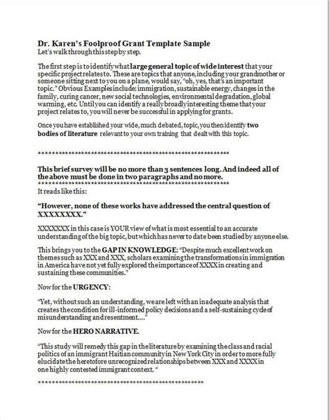 Printable Grant Proposal Template