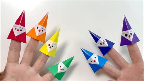 🎅🏻산타 무지개 고깔 색종이접기🌈 쉬운 크리스마스 종이접기 Youtube