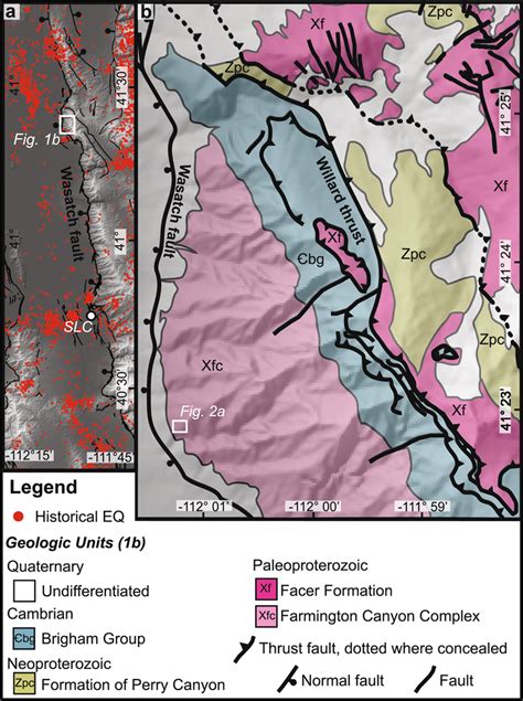 Wasatch Fault Zone Wfz And Regional Geology A Hillshade Of The Download Scientific Diagram