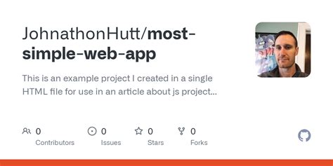 Github Johnathonhuttmost Simple Web App This Is An Example Project I Created In A Single