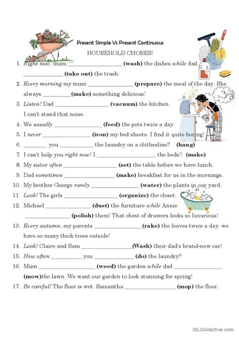 Present Simple Vs Present Progressive Sentences