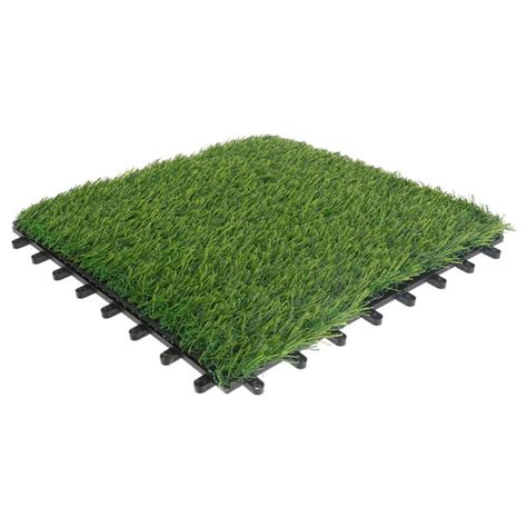 Hemoton Artificial Grass Tiles For Patio Decoration With Natural Look And Interlocking Design