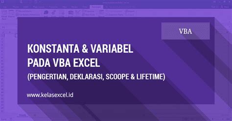 Mengenal Konstanta Dan Variabel Pada Vba Excel 05 Kelas Excel