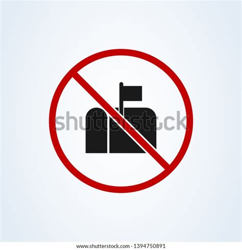 no mailbox allowed forbidden symbol flat stock illustration 1394750891
