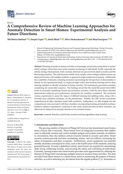 Pdf A Comprehensive Review Of Machine Learning Approaches For Anomaly