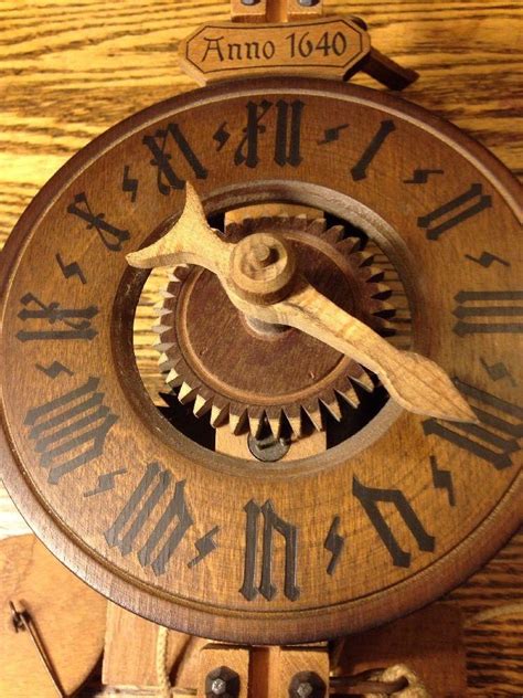 Anno 1640 Wooden Gear Clock Germany Medieval Weighted Pulley Clock 1836453806