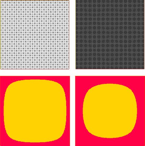 coarse mesh fine mesh and designs at iterations 10 and 250