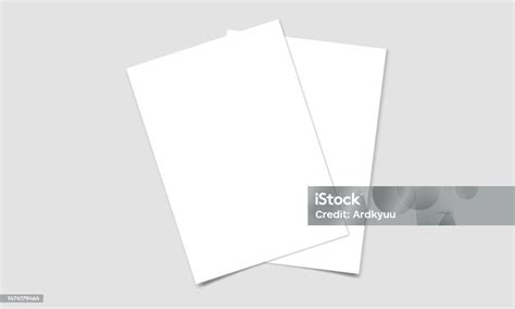 종이의 벡터 흰색 시트입니다 그림자가 있는 현실적인 빈 A4 형식 용지 템플릿입니다 전단지 표지 브로셔 모형 디자인 모형에 대한 스톡 벡터 아트 및 기타 이미지 Istock