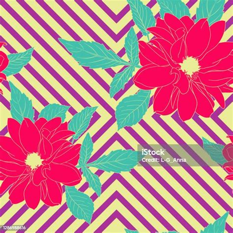 플로럴 매끄러운 패턴 꽃 에 식물 꽃 잉크 스케치와 분기 달리아 명함 배너 포스터 포장 직물 노트북 초대를 위한 패션 플로럴 프린트 그리기에 대한 스톡 벡터 아트 및 기타