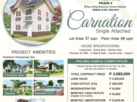 Tanauan Park Place Linnea Single Attached [houses And Lots 🏘️] March