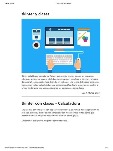 03 tkinter oop pdf aplicación movil interfaces gráficas de usuario