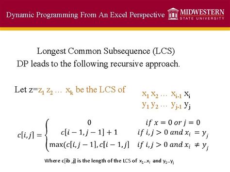 Dynamic Programming From An Excel Perspective Dynamic Programming