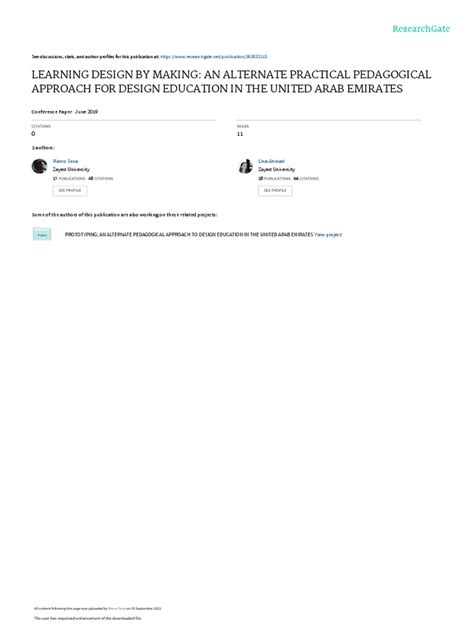 Learning Design By Making An Alternate Practical Pedagogical Approach For Design Education In