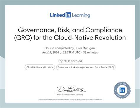 Durai Murugan On Linkedin Certificate Of Completion