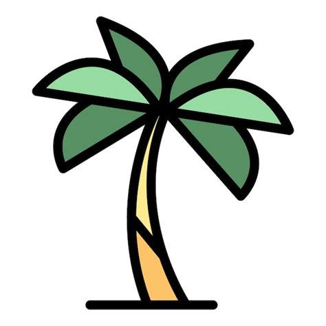 Premium Vector Palm Icon Outline Palm Vector Icon Color Flat Isolated