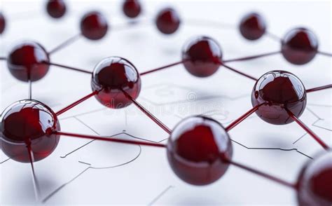 A Conceptual Representation Of A Network Connection With Red Spheres And Connecting Lines Stock