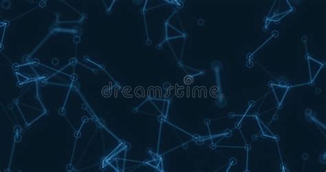 Blue Abstract Background With Motion Plexus Of Dots And Lines Technology Social Networks