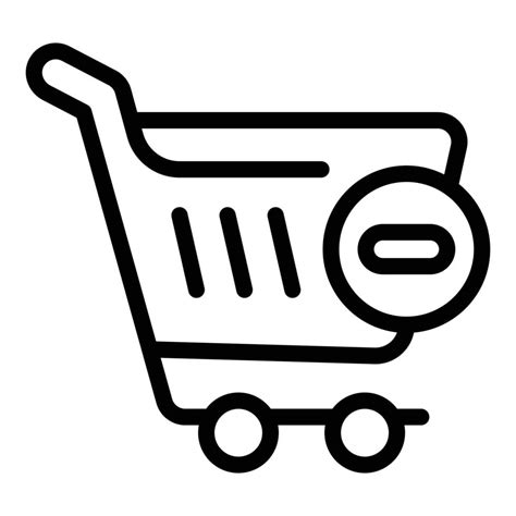 Remove From Cart Icon Outline Style Vector Art At Vecteezy